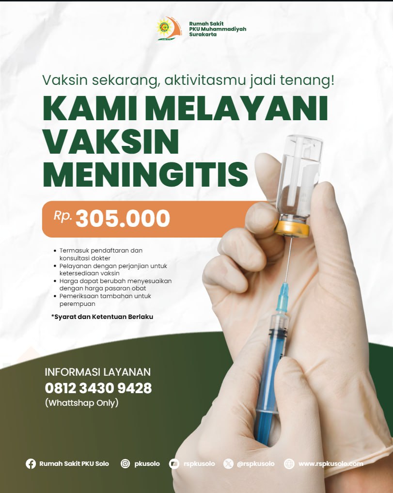 Vaksin Meningitis - Rumah Sakit Solo – PKU Muhammadiyah Surakarta